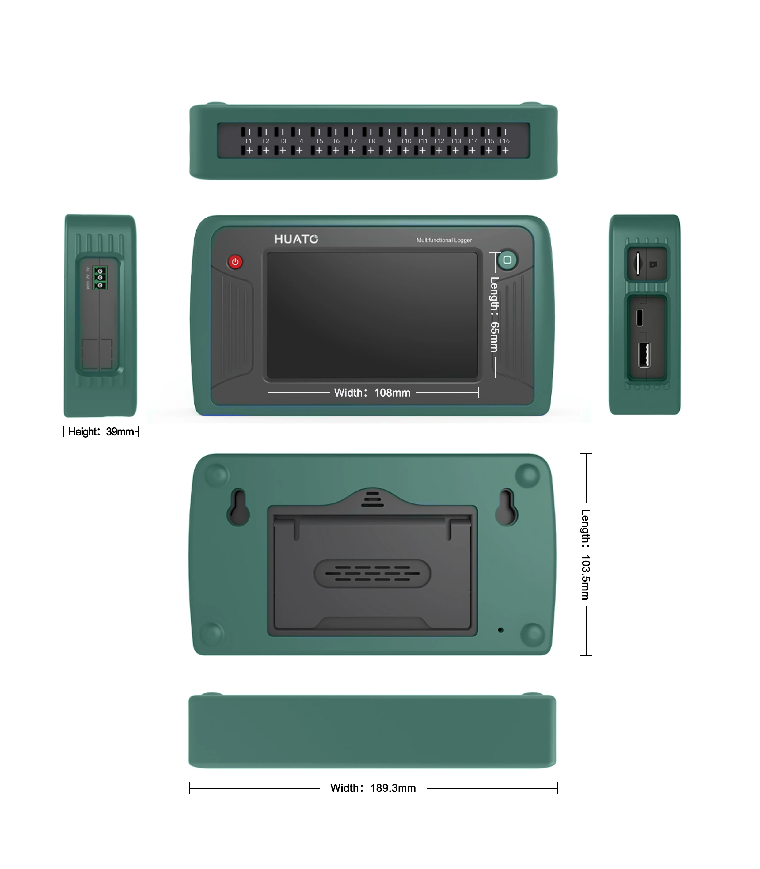 Multi-channel Thermocouple Temperature Data Logger Humidity Sensor ...