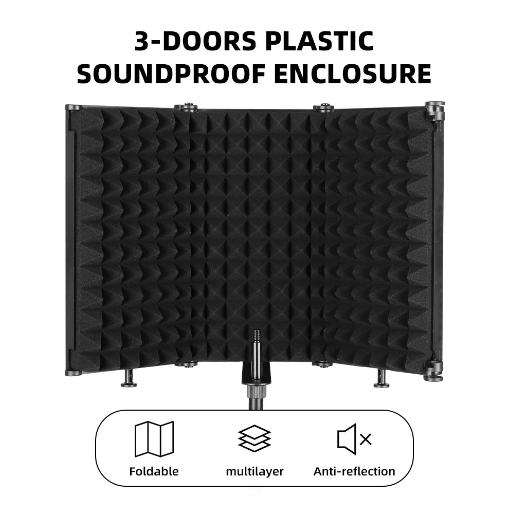 3 Doors Recording Microphone Reflexion Filter - Sound Isolation Shield