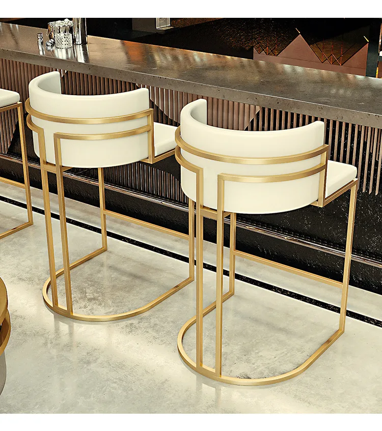 Modern Luxury Stainless Steel Bar Chair Minimalist High Stool Home High ...