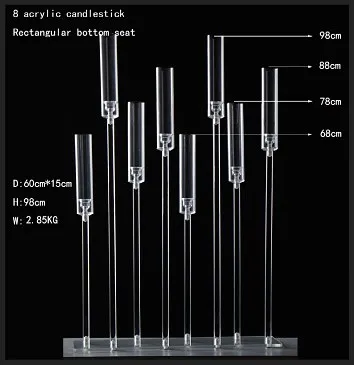 Crystal Modern 8 Arm Wedding Floor Clear Candelabra 128cm Tall Wedding ...