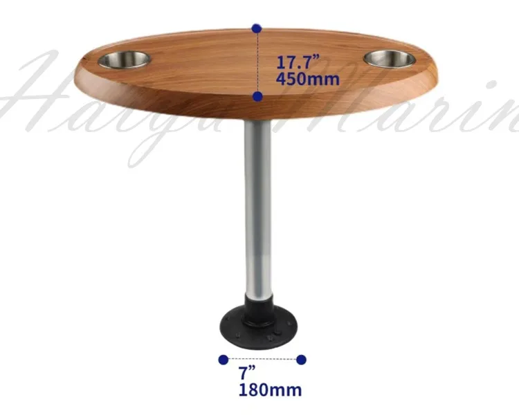 Pontoon Leisure Boat Use Simple Small Round Table with 2 Cup Holders