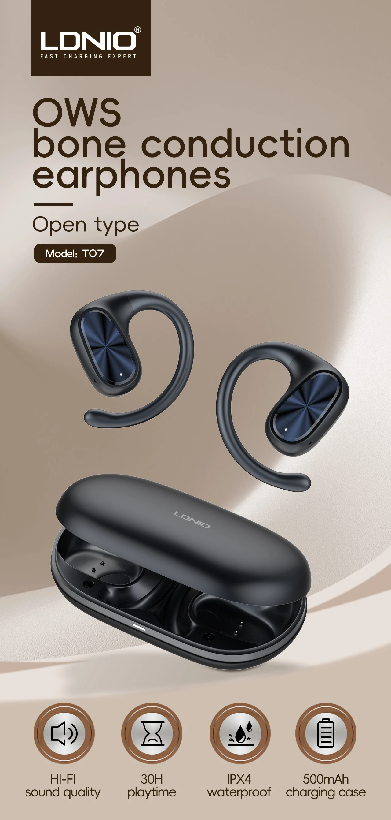 T07 Tws Sport Climb Ear Hook Ecouteur Ows Bone Conduction Bt5.3 ...
