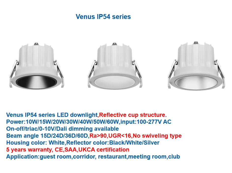 ETL Certified Modern Design IP54 LED Ceiling Downlight Fixture 12w to ...