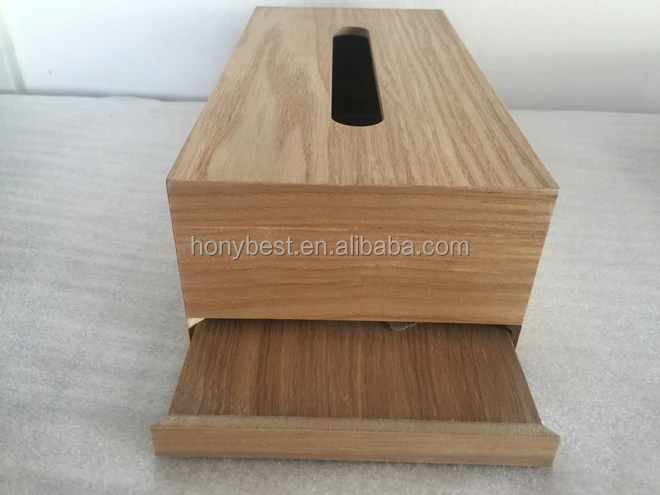 Rectangular Walnut Tissue Boxes Slide-Out Bottom Design Wooden Tissue ...