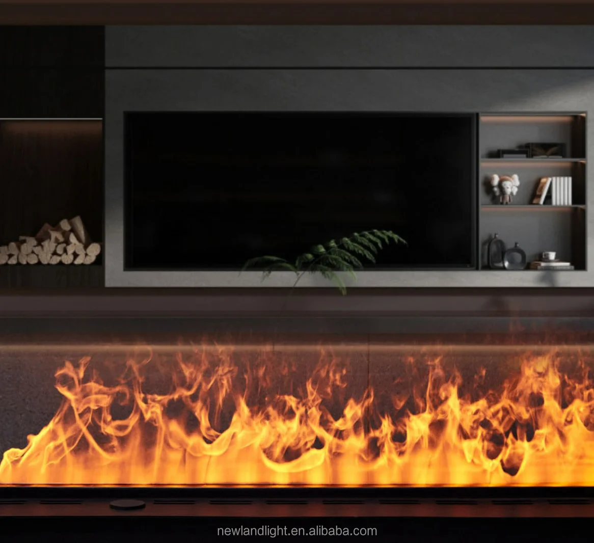 Artificial Decor Flame Led Decorative Steam Fireplace Recessed 3d Water ...