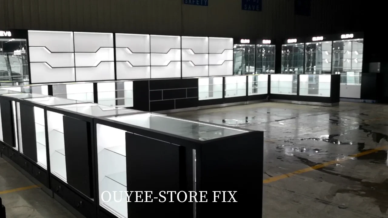 Smoke Shop Interior Design Decoration Showcase Retail Glass Display ...