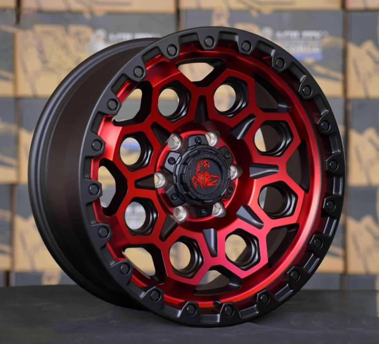 Machine-finished Alloys With Red Inserts Pickup & Suv Wheels Mags 4x4 ...