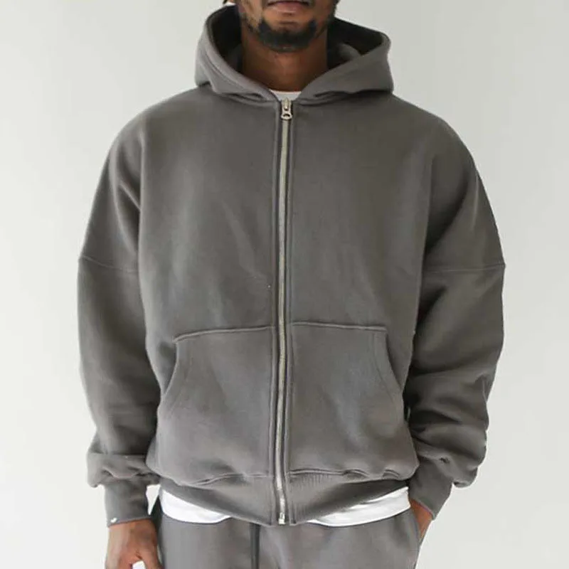 Custom Men's Oversize Heavyweight Zipper Hoodie French Terry 450gsm