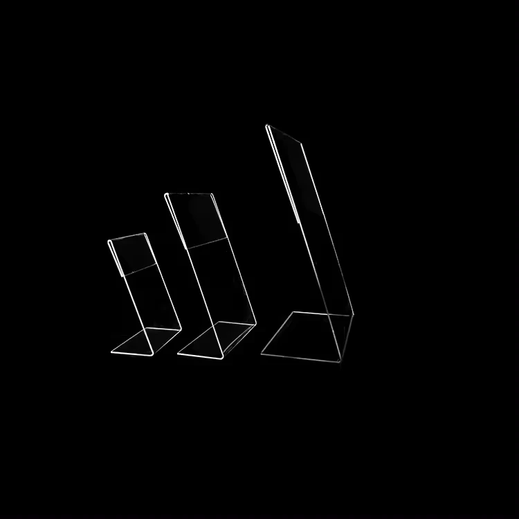 L Shape Slanted Custom A4 Desktop Label Restaurant Menu Tabletop Clear ...