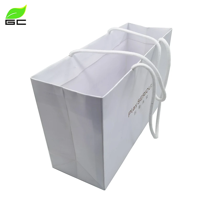 Luxury Eco-friendly White Cardboard Paper Bag With Handles With Your ...