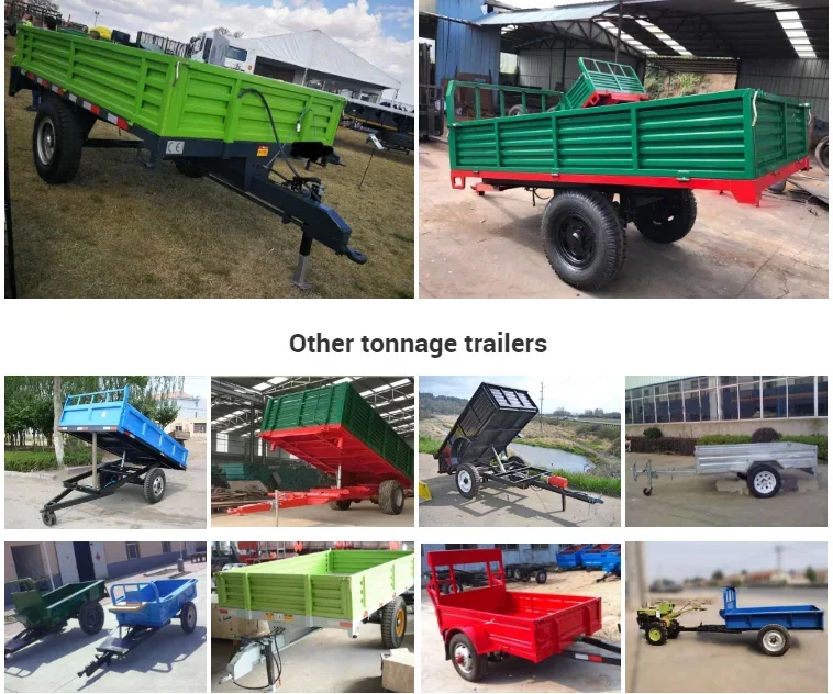 3 Axles Tractor Mini Trailer Farm 2ton 3 Ton 5 Ton Farm Utility Tipping ...