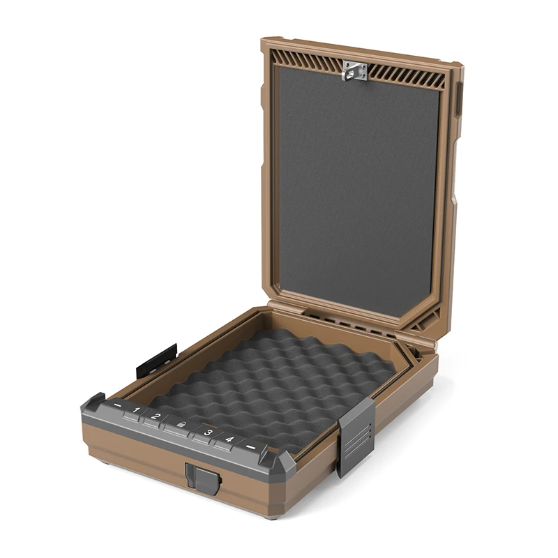GLARY Biometric Gun Safe Box Travel Case Portable Small Hand Gun Case ...
