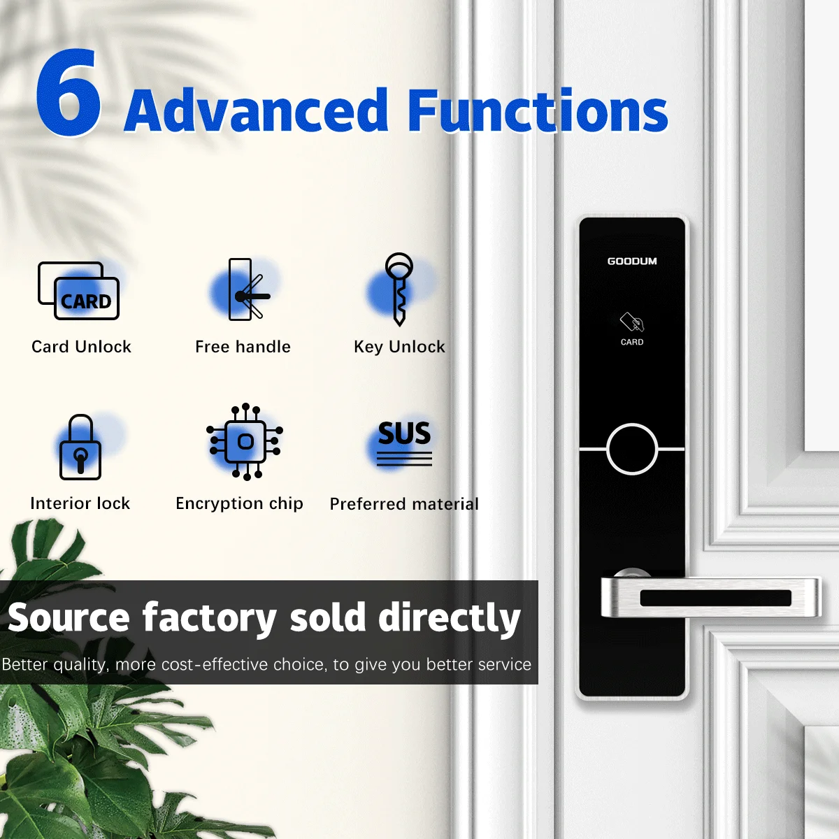 Goodum Smart Wood Security Key Wifi Rfid Card Lock With Hotel Software ...