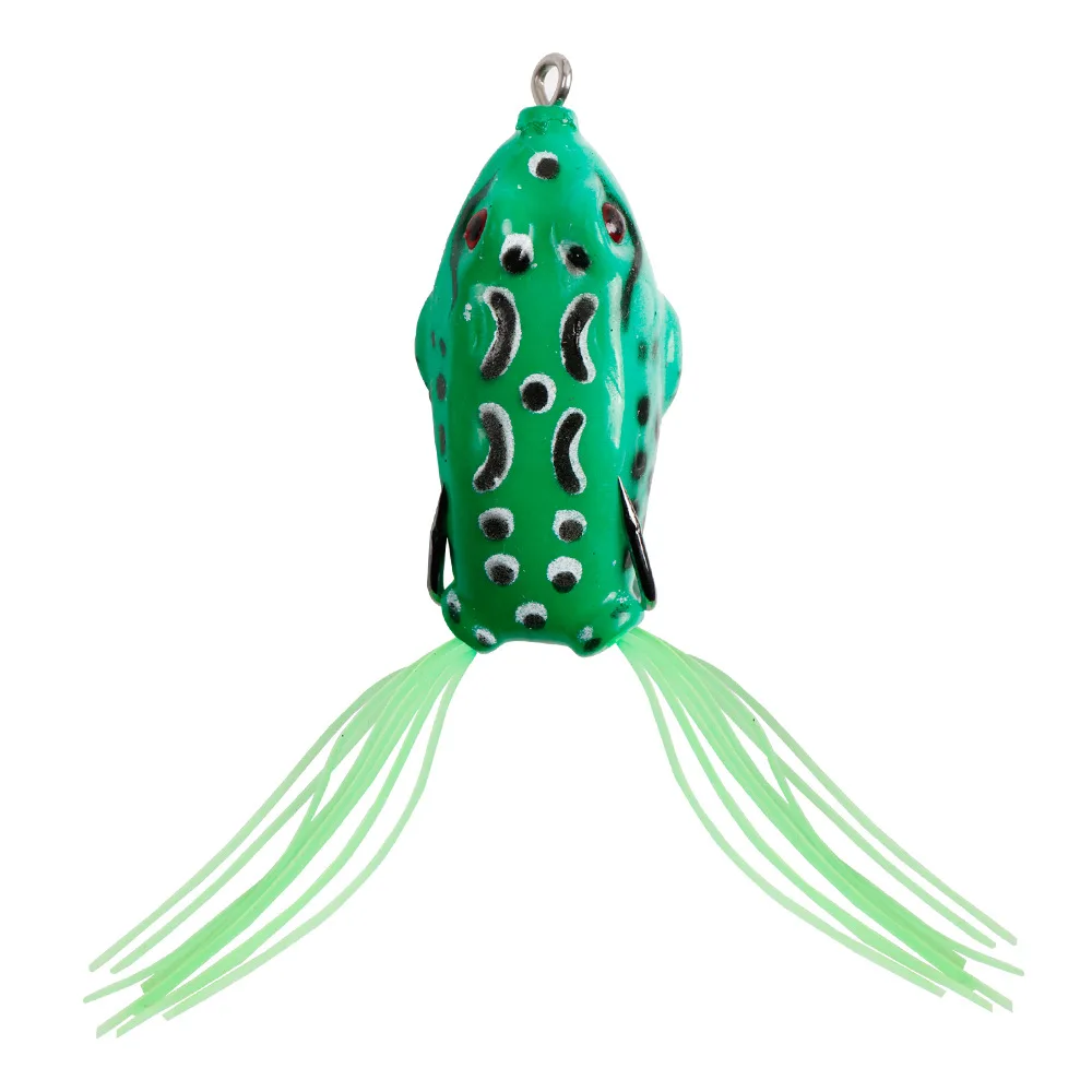 TOPIND Hollow Body 3D Eyes Weedless Swimbait Soft Frog Fishing Lures ...