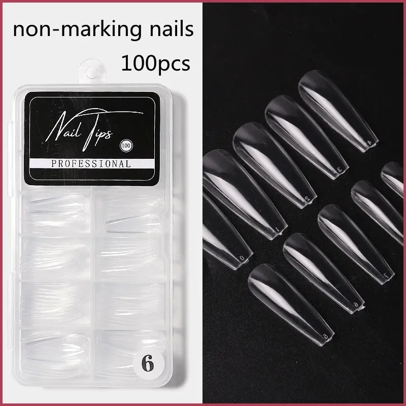 Nail Tips 100pcs Boxed Transparent Ultra-thin Traceless Various Shapes ...