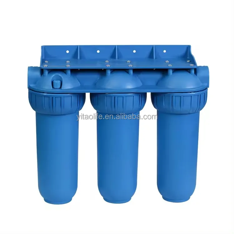 3 Stages Water Pre-Filtration for Home System 10'' Water Cartridge Pre Water Filter Housing with ...
