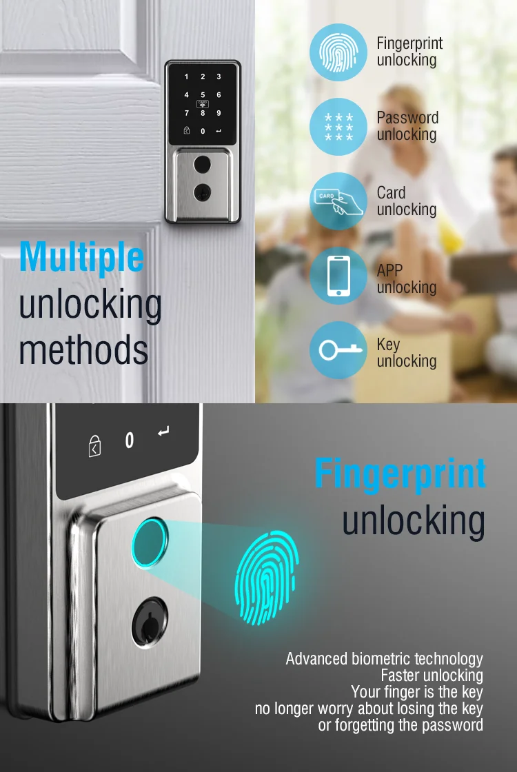 Te'an Smart Digital Electric Door Lock Card Password Network ...