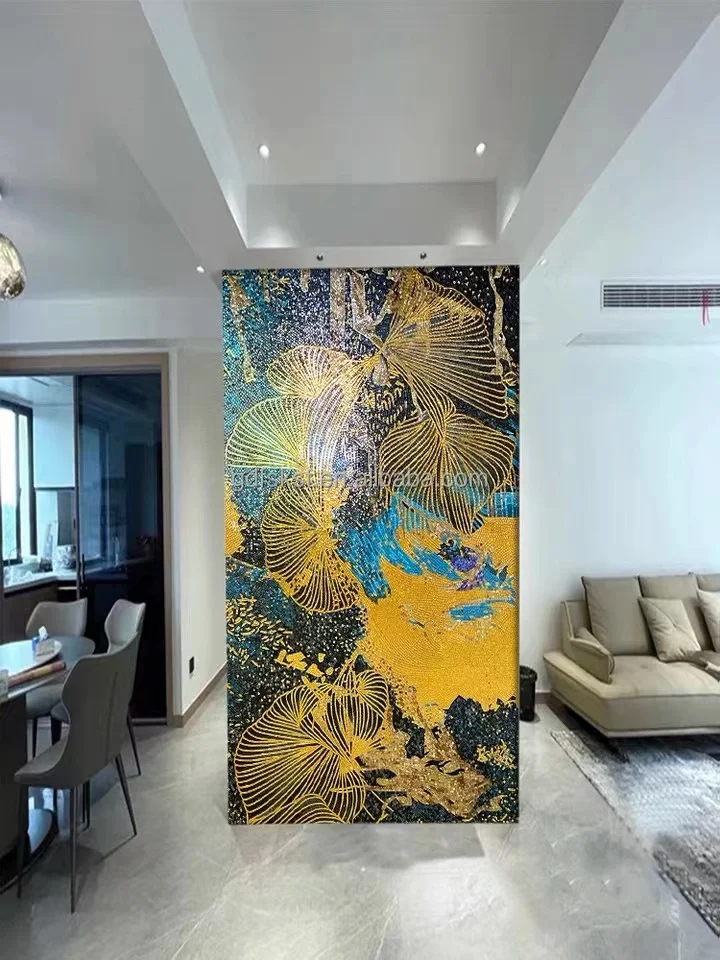 Modern Gold/black Marble Surface Stone Tile for Villa