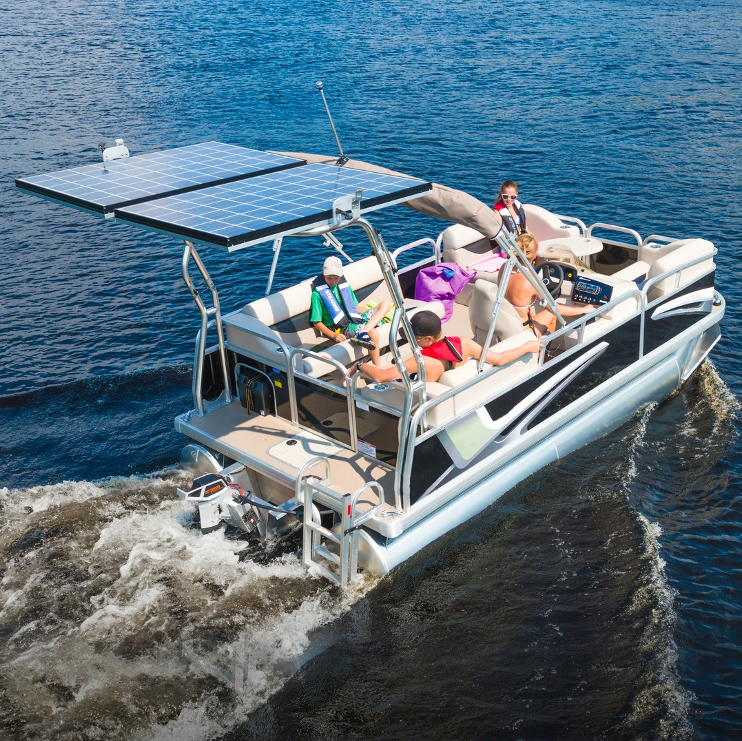 Kinocean Aluminum Solar Electric Fishing Pontoon Boat