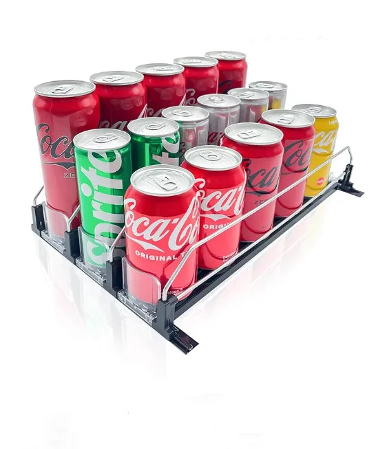 Spring Loaded Self Pushing Soda Can Drink Organizer For Refrigerator ...