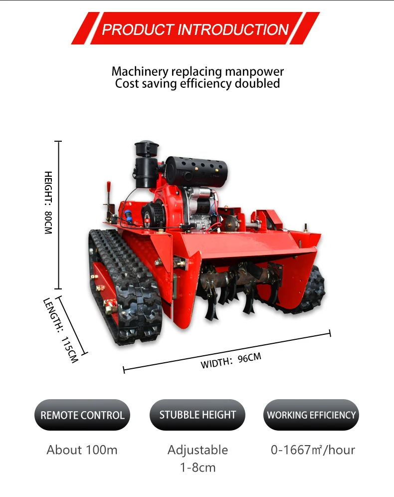 Feichuang High-Power Flail Lawn Mower 800mm Self Powered