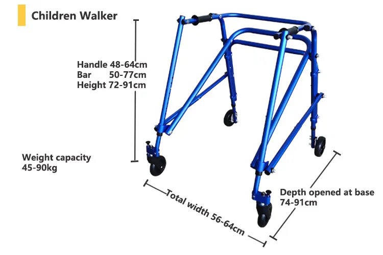 Lightweight Aluminum Pediatric Posterior Walker - Gait Trainer