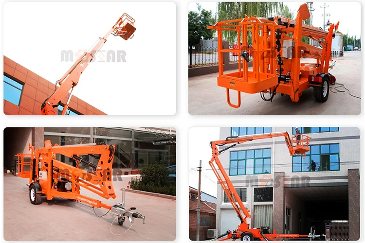 12m Trailer Mounted Boom Lift Small Boom Lift Small Towable Boom Lift ...