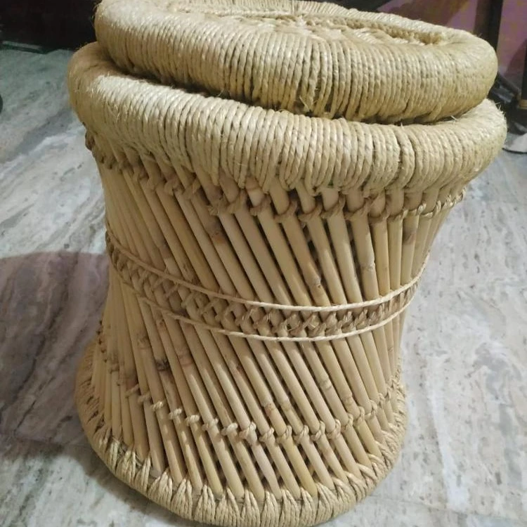 Wholesale Price Natural Bamboo Stool Rattan Stool Pouf Stool For Garden ...