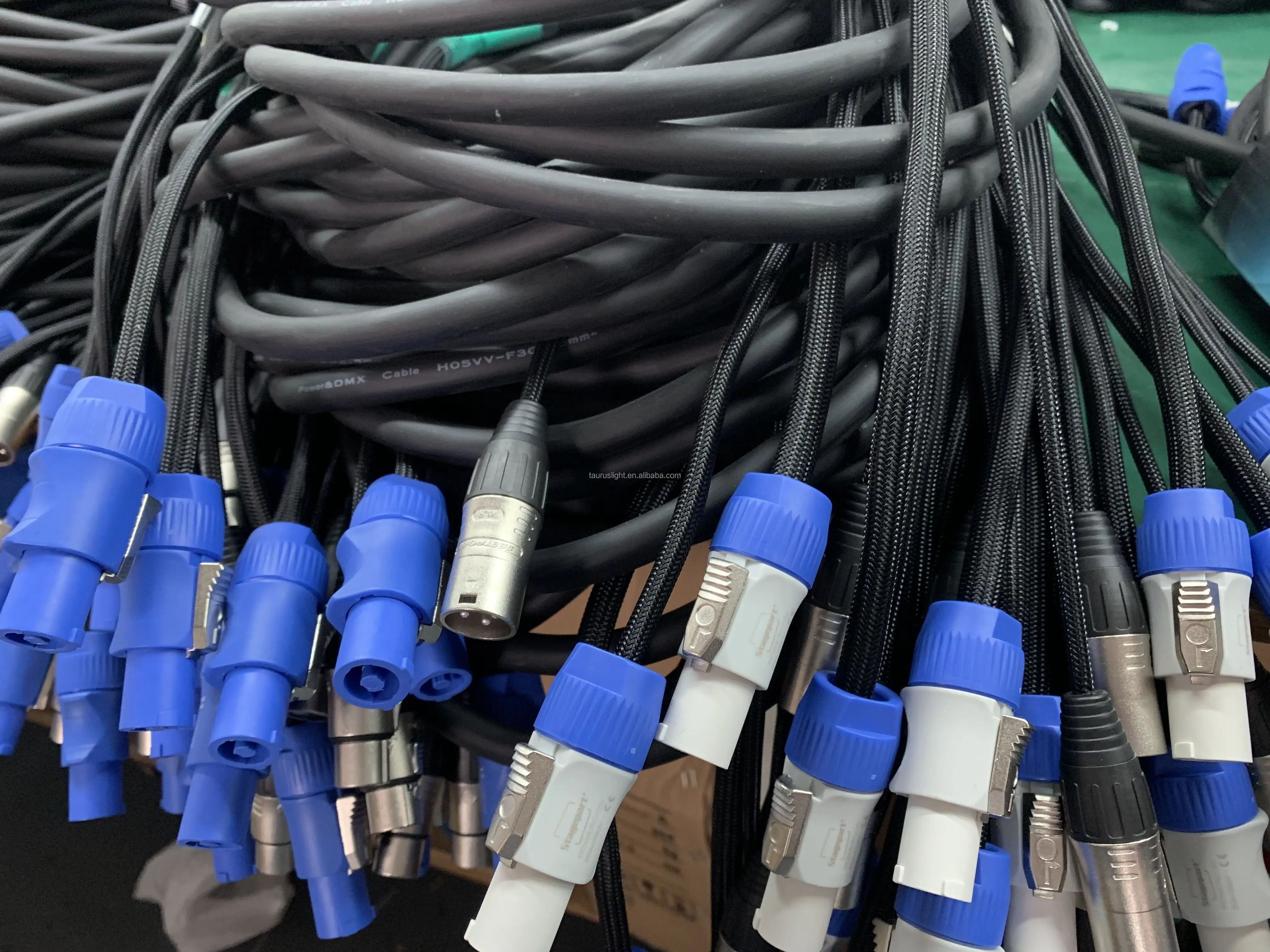 Dmx & Power 2 In 1 Hybrid Cable With Powercon Xlr Connector 3pin/5pin ...