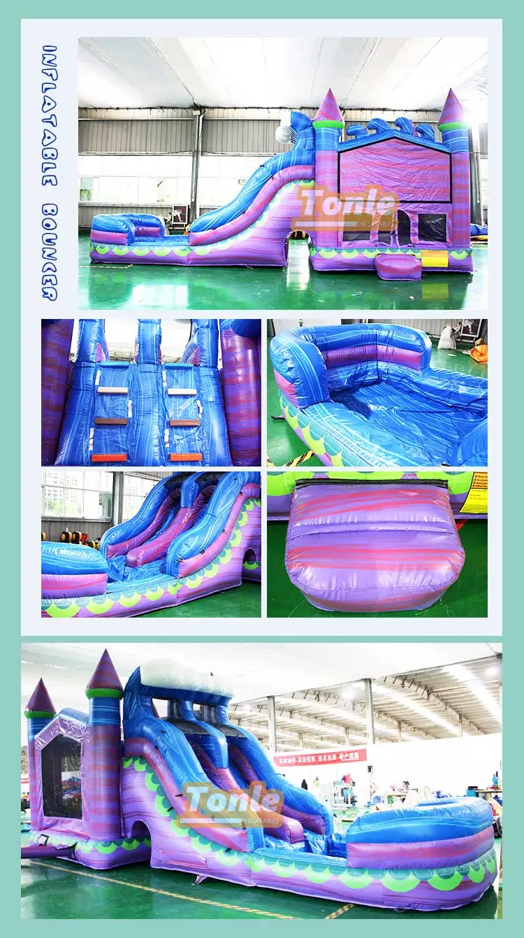 Blue Wave Bounce House Water Slide Inflatable Bouncer Slide Combo For ...