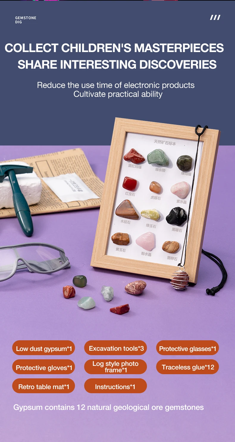 Crystal Dig Kit for Kids - Educational Mineral Treasure