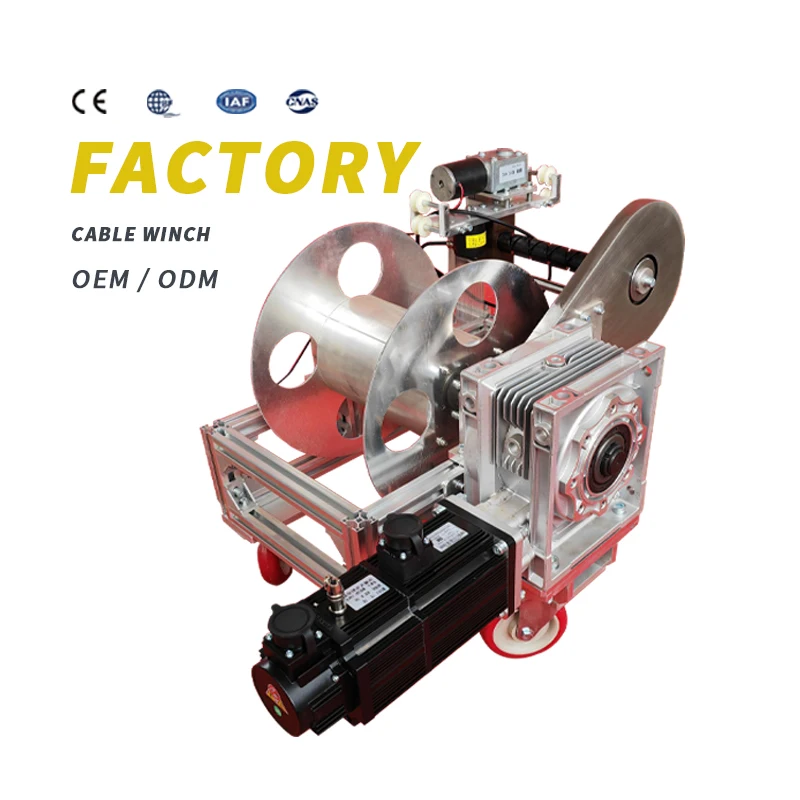 Cable winch speed adjustable automatic queuing electric take-up ...
