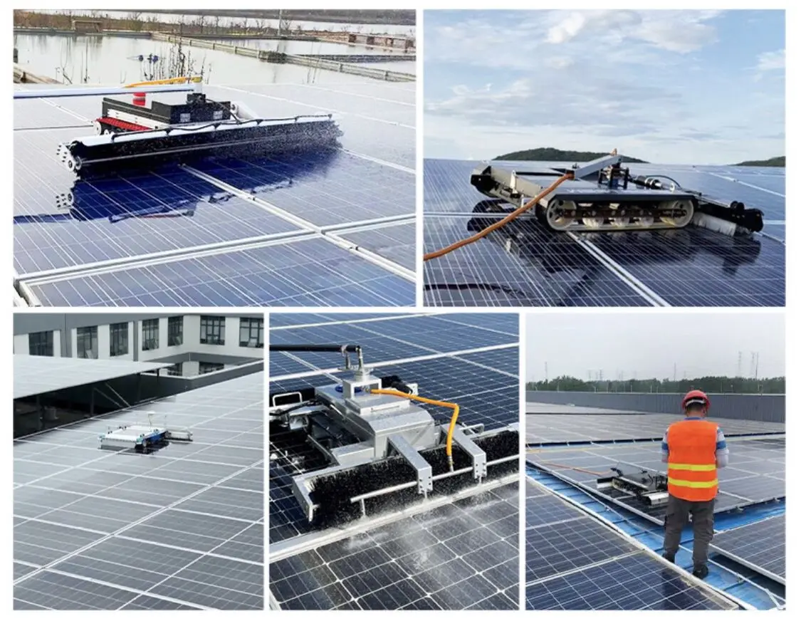 Solar Panel Cleaning Robot, Crawer Type Pv Module Cleaning Machine ...