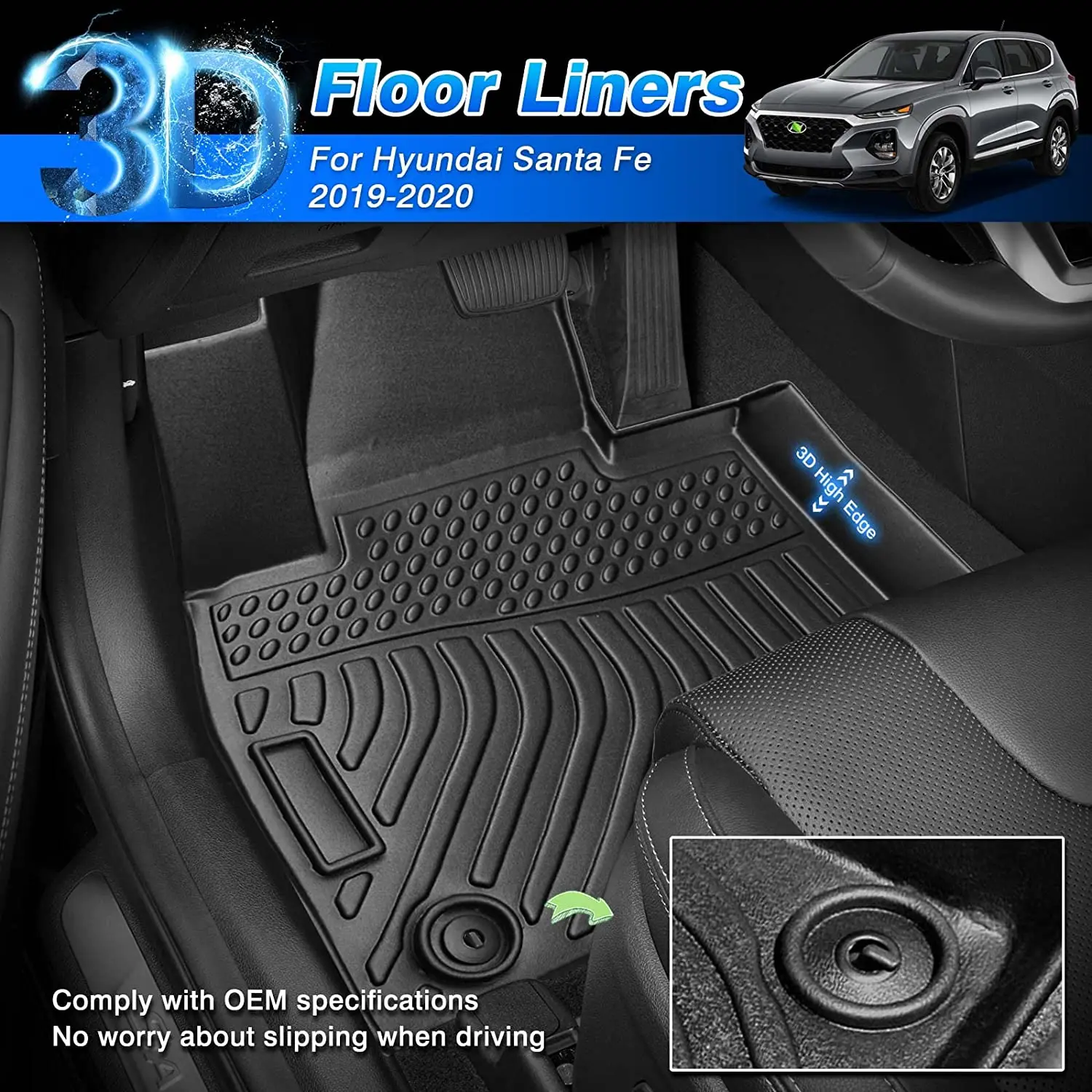 All Weather 3D TPE Car Floor Mats for Mazda CX-50 2023