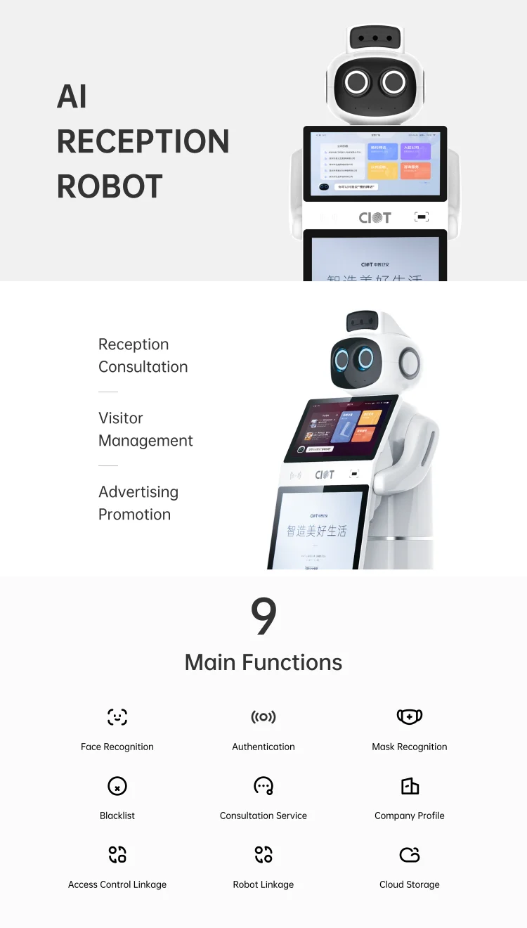 Intelligent Welcome Robot Reception Business Consultation Will Speak ...