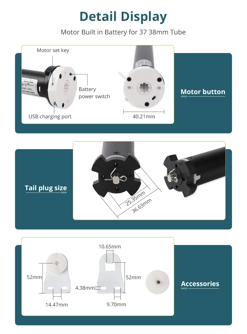 AOK Tubular Motor AM 25 - Smart Wifi Roller Blind Motor
