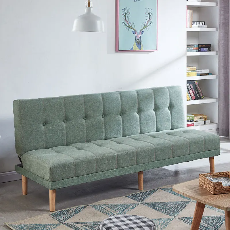 Modern Style Convertible Sofa Bed Simple Fabric Velvet Leather Foldable ...
