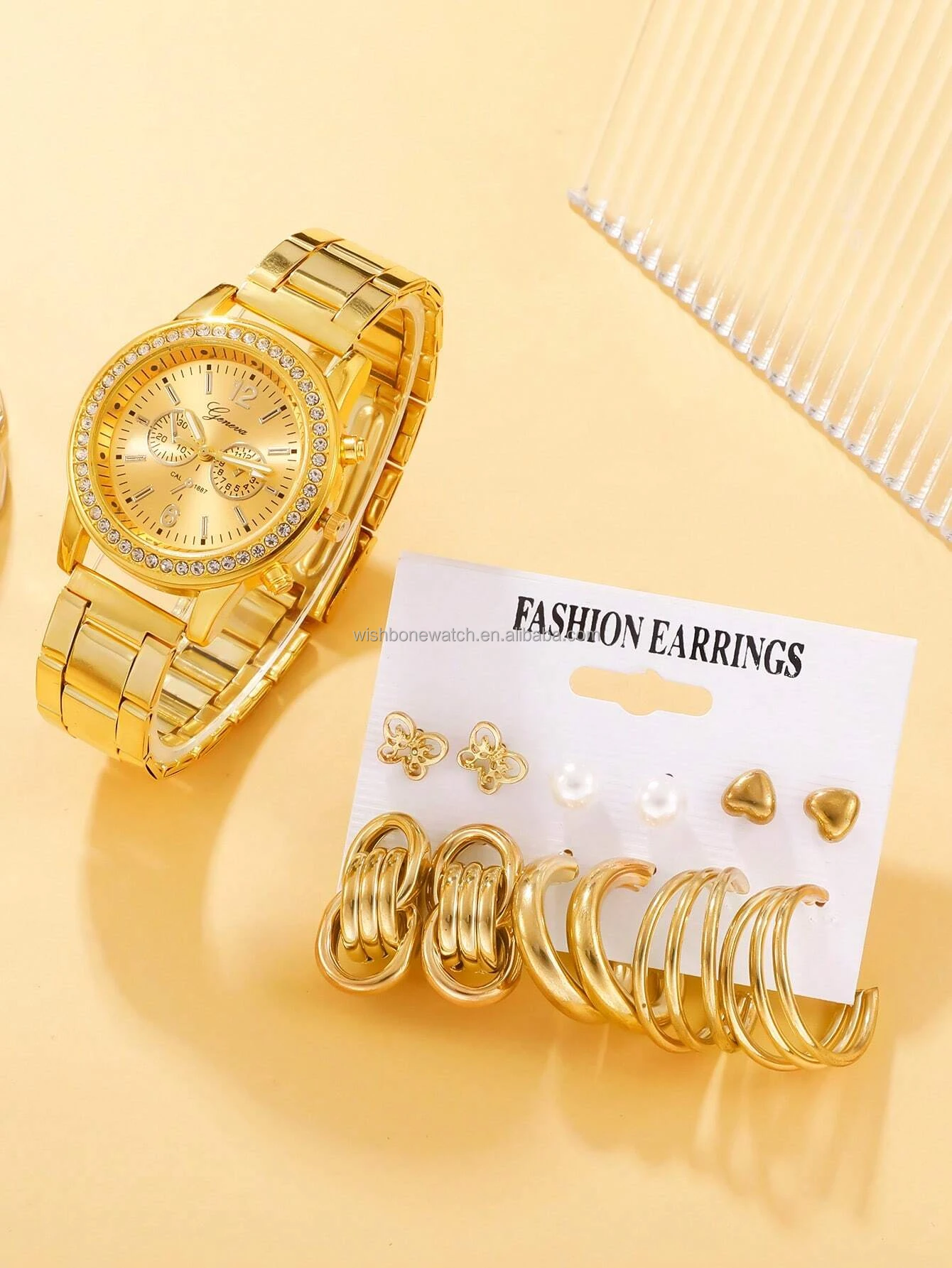 102021 Women's Gold-tone Alloy Rings Watch With Gorgeous Full ...