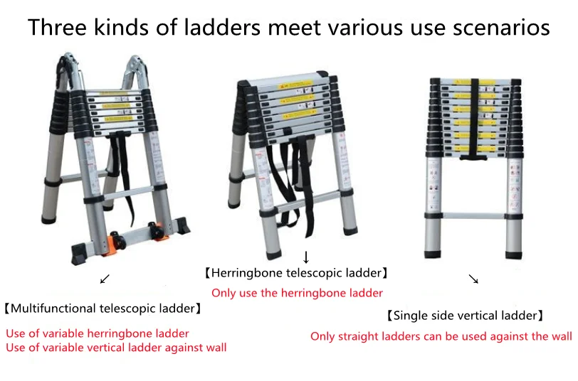 Portable Outdoor Pull-out Ladder Foldable Aluminum Alloy Telescopic ...