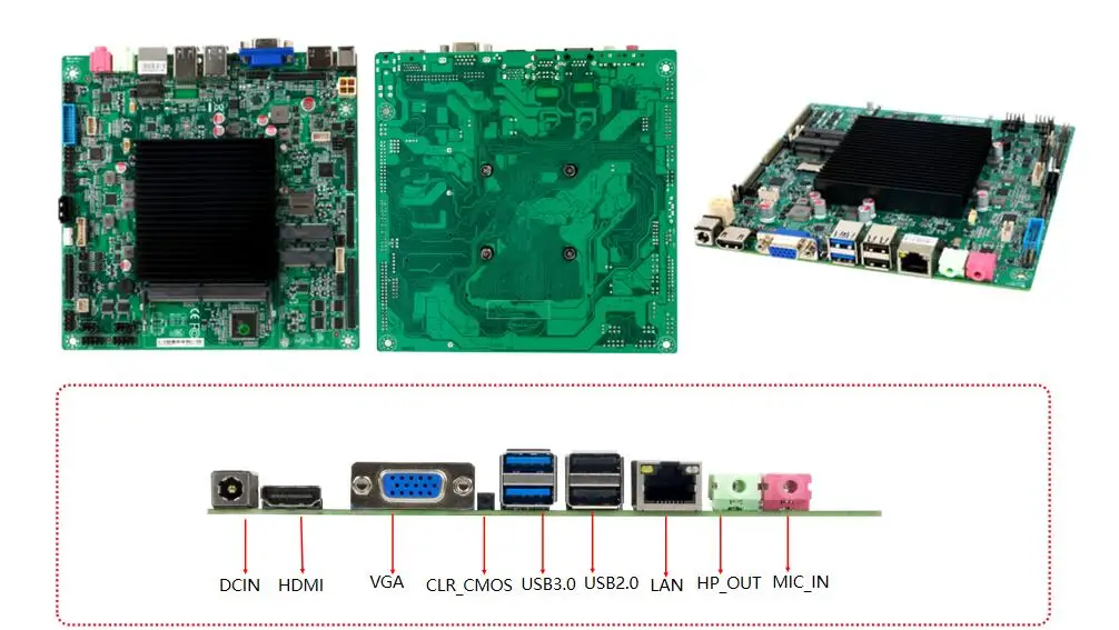 Zeroone Mini Itx Industrial Motherboard With Three Display Gemini Lake J4125/j4105/n4000 Ddr4 ...