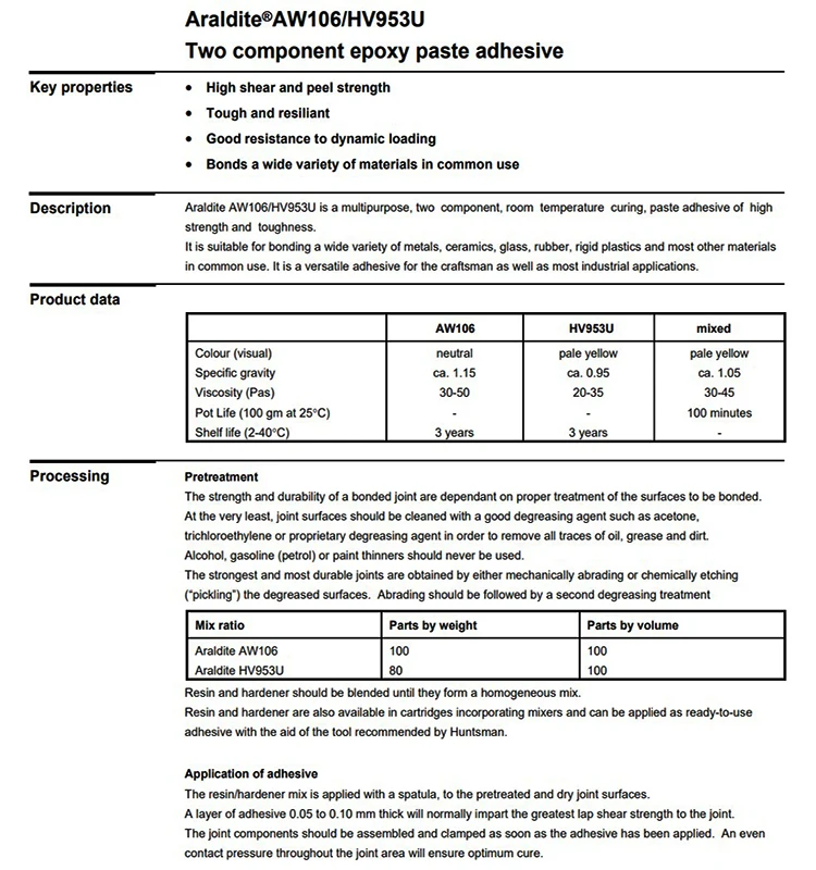 Araldite AW106 - High Strength Epoxy Adhesive for All