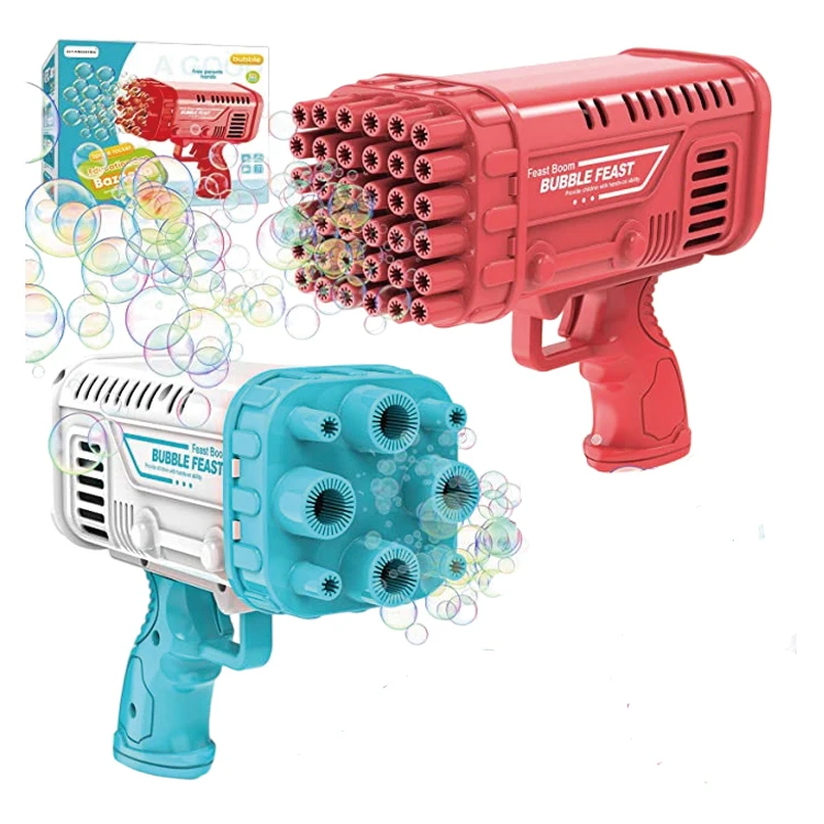 36 Holes Bubble Toys Gun Bubble Bazooka Gun Blaster Bubbles Launcher ...