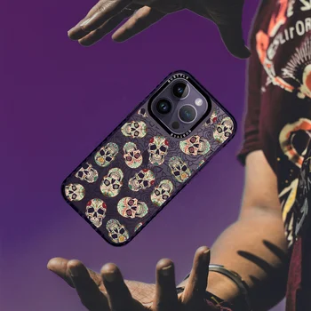 Deep Purple Skull Printing Phone Case For Iphone 14 Pro Max I13 ...