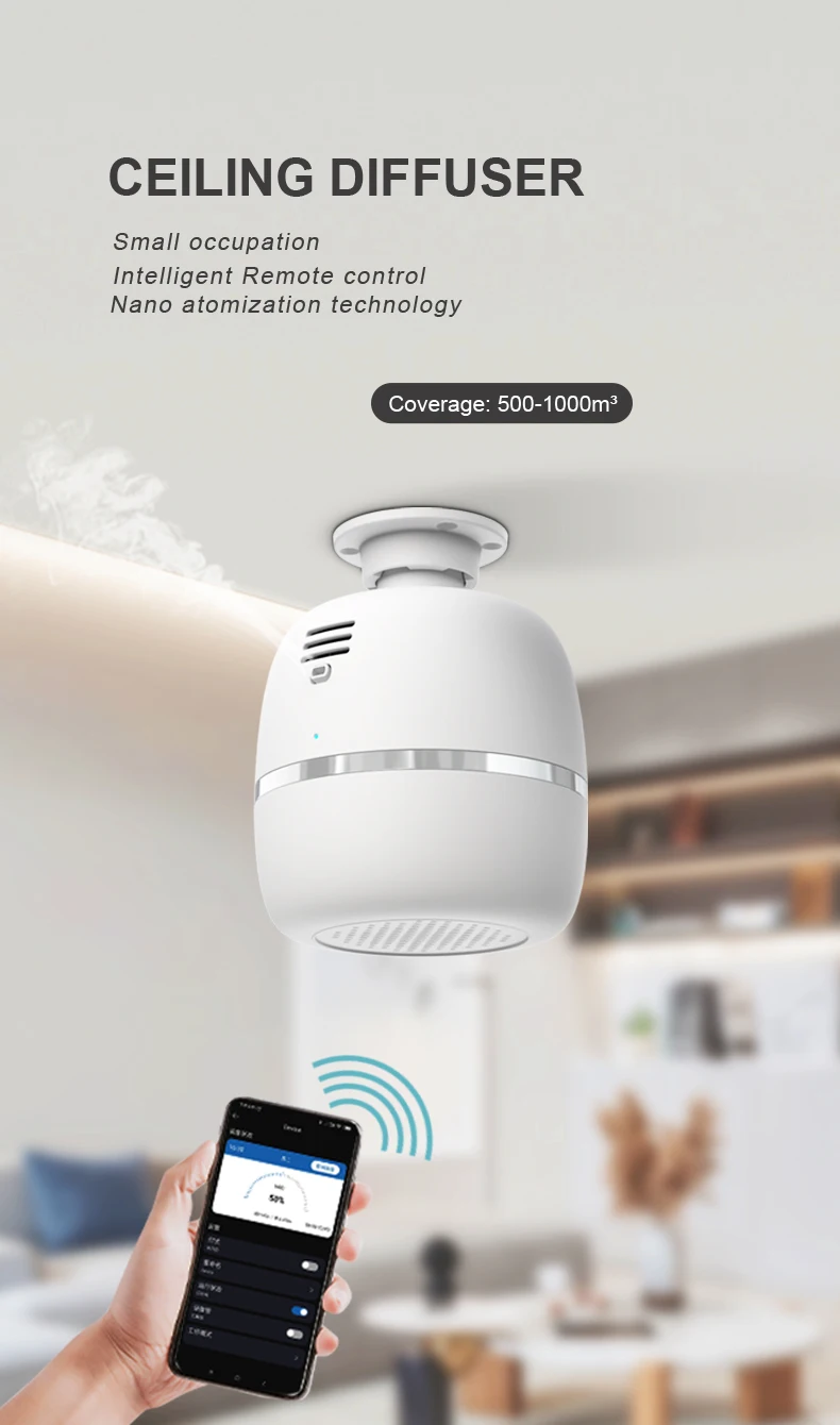 Electric Suspended Ceiling Scent Diffuser Machine 1000m3 Room APP ...