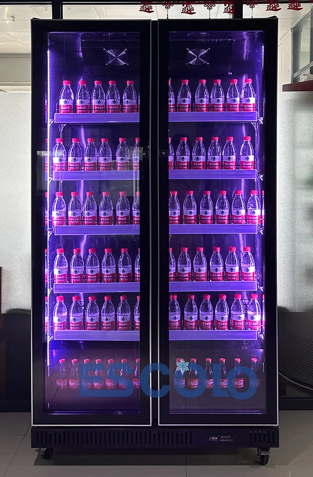 Double Door Refrigerator Display Cold Beer Drink Fridge Cooler
