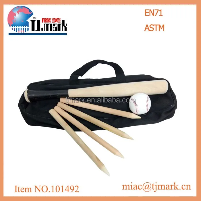 Hot Sale Baseball Bat And Ball Set With Oxford Fabric Carry Bag Wooden ...