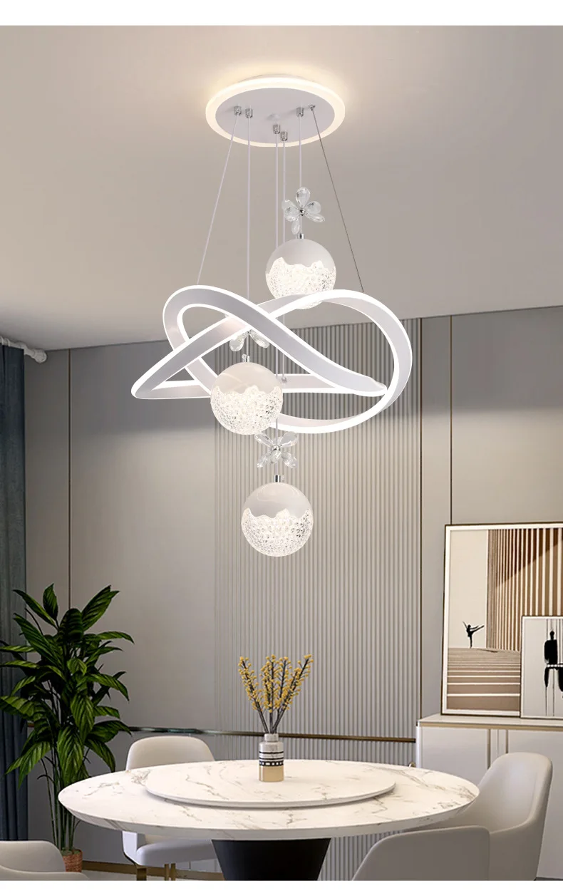 Versatile White Bedroom Living Room Pendant Lamp Exquisite Study Dining ...