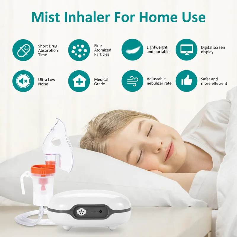 Portable Mini Baby Inhalator Quiet Compressor Nebulizer for Kids ...