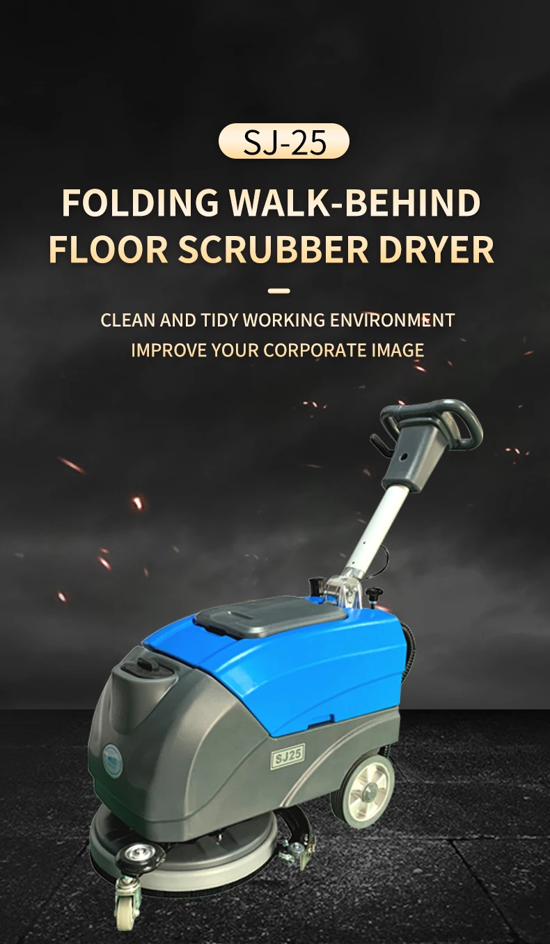 Sj25 Walkbehind Floor Clean Scrubber Mini Hand Floor Washing Machine ...