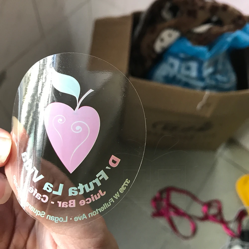 Custom Clear Logo Printed Milk Tea Plastic Drinks Cup Adhesive Sticker ...